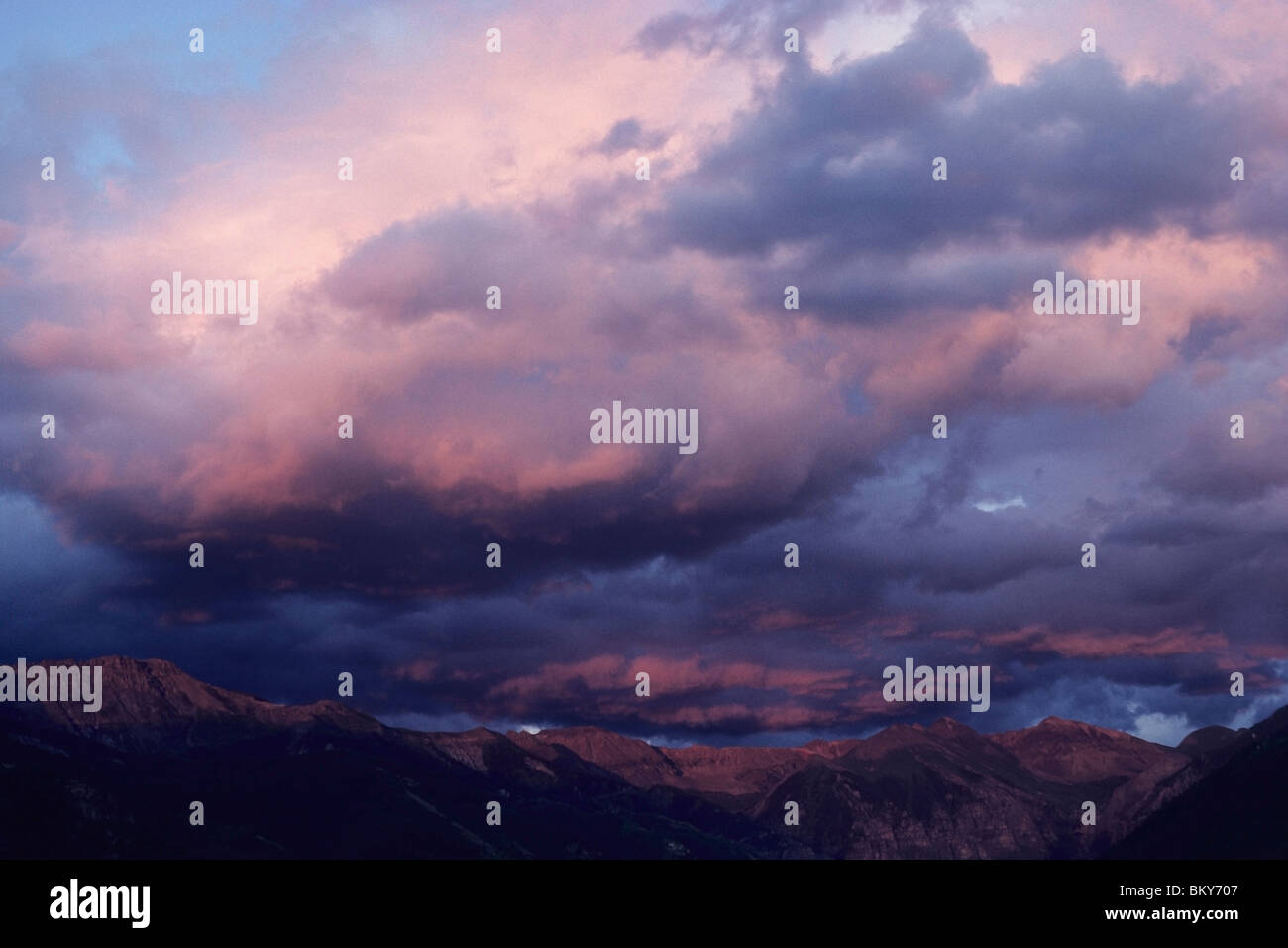 Clouds and sunset over Telluride, San Juan Mountains, Colorado Stock ...