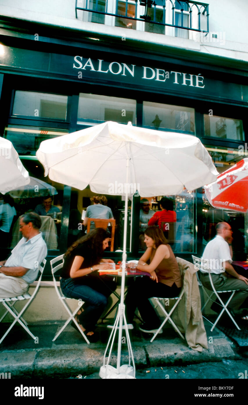 Paris, France, Young People, Sharing Meals in Contemporary French Cafe ...