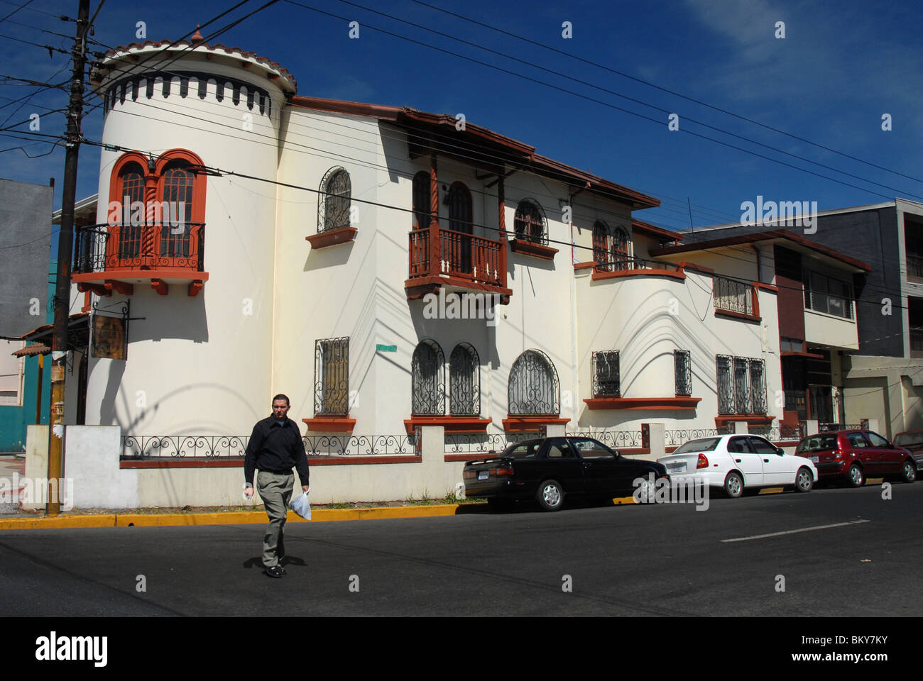 Street view near Avenida Colon, San Jose, Costa Rica, Central America ...