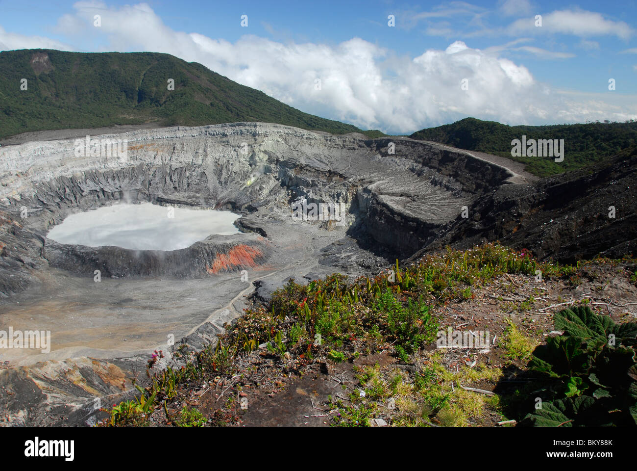 Poas Volcano crater, Poas Volcano National Park. Costa Rica, Central ...