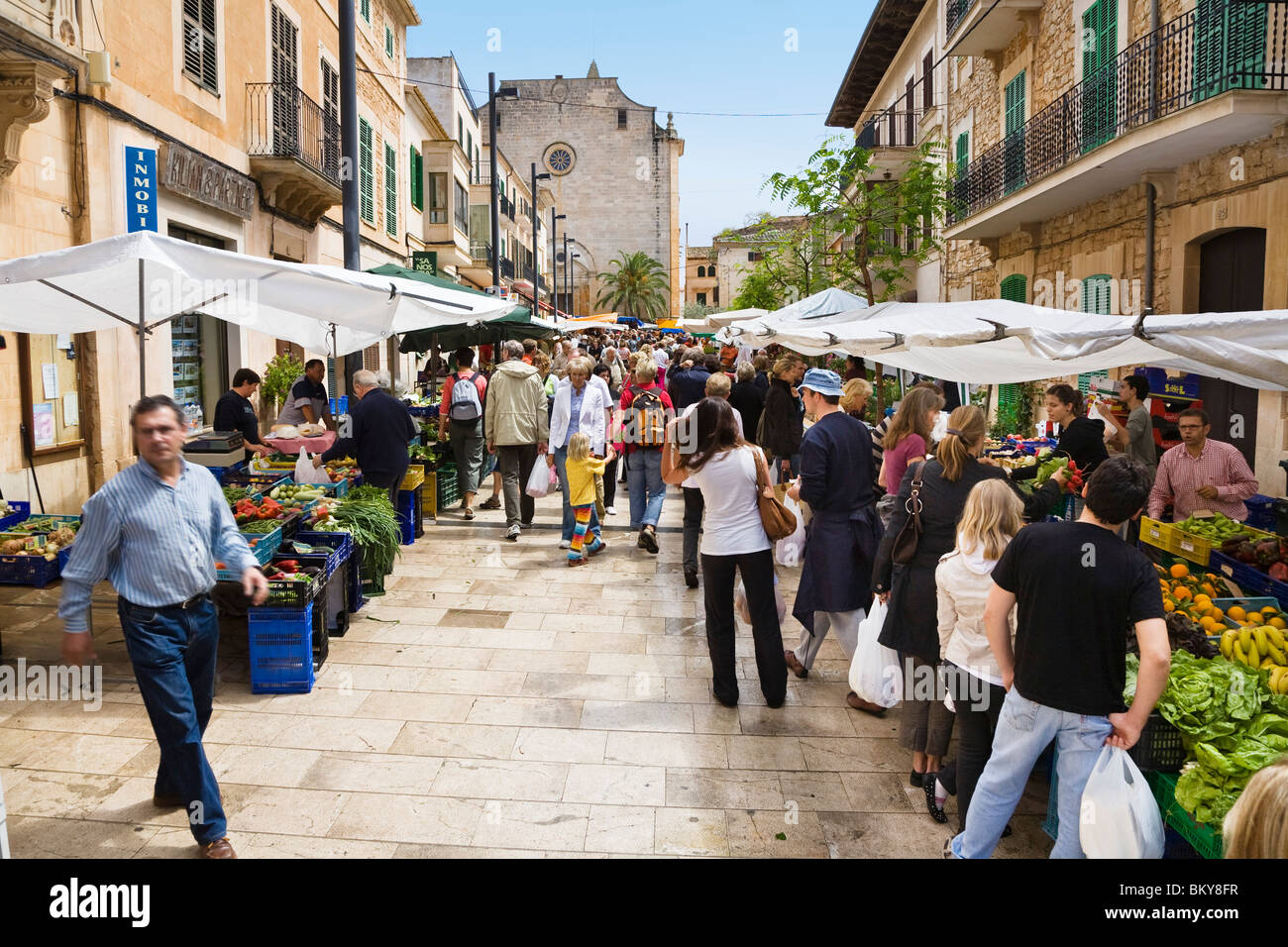 People at the market at the old town of Palma, Mallorca, Spain, Europe ...
