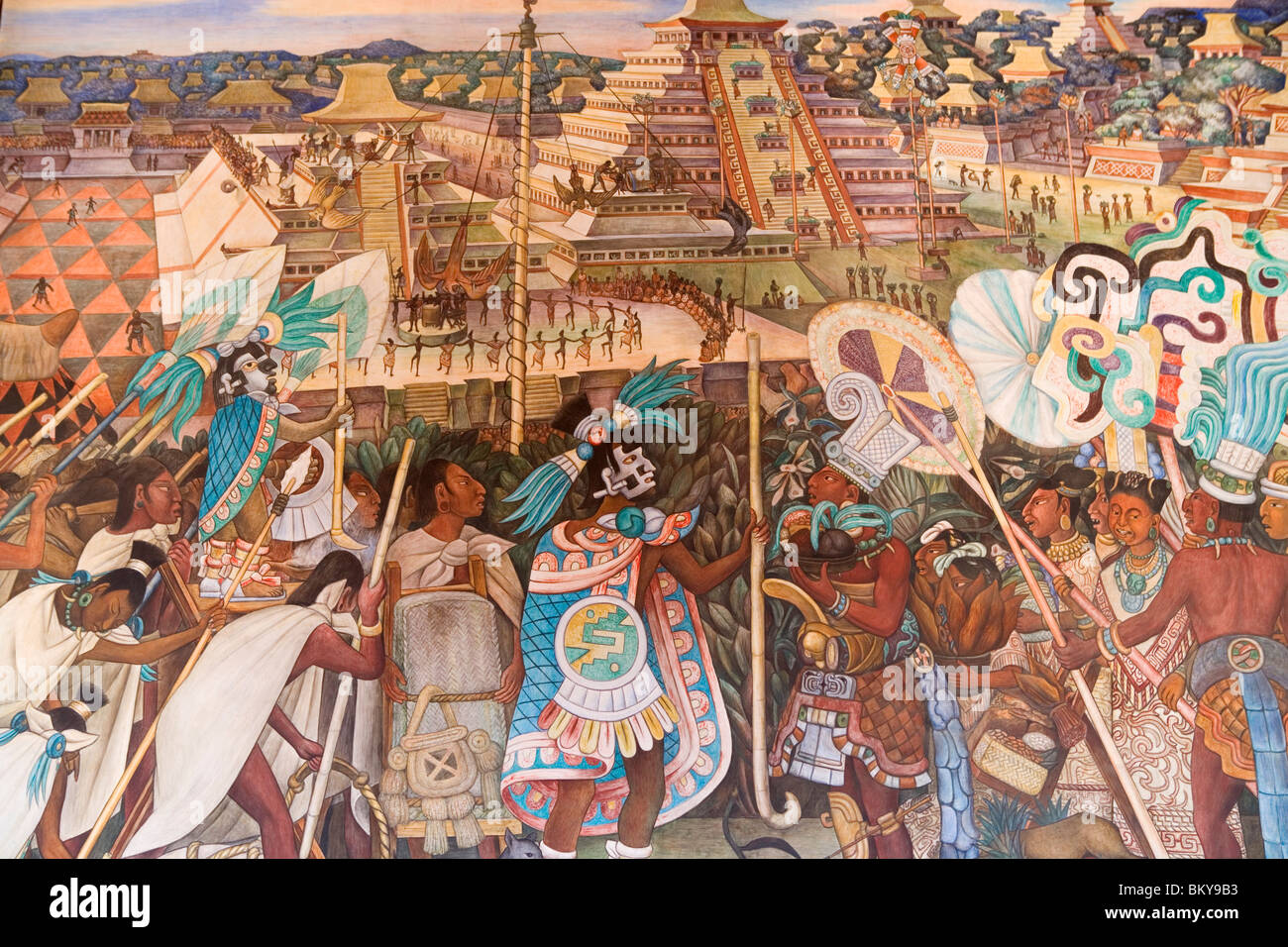 Diego Rivera's mural Totonac Civilization, El Tajin (1950) in the ...
