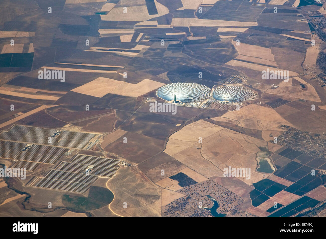 Aerial view of Solar Power Plant Eureka, Spain, Europe Stock Photo - Alamy
