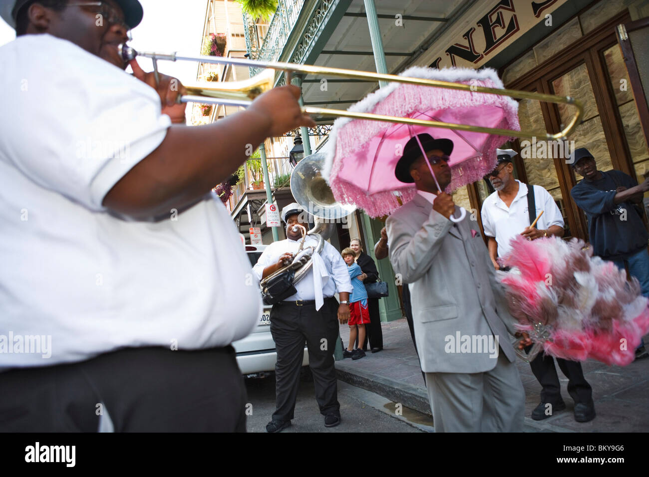 Second Line Parades have a long tradition: these are musicians who join ...
