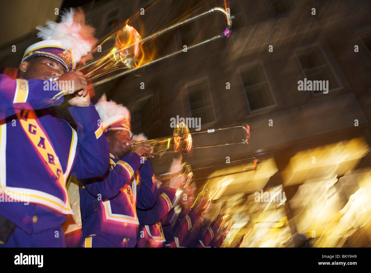 Brass Parade in the French Quarter, New Orleans, Louisiana, USA Stock ...