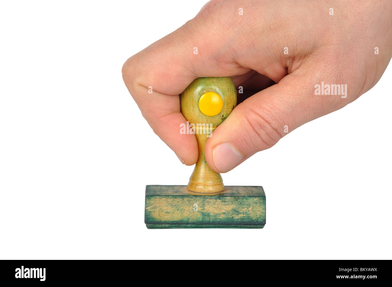 Hand with Stamp Stock Photo - Alamy