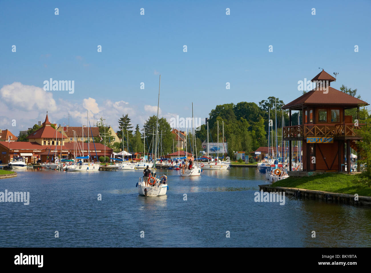 Marina at Wegorzewo (Angerburg), Mazurskie Pojezierze, East Prussia ...