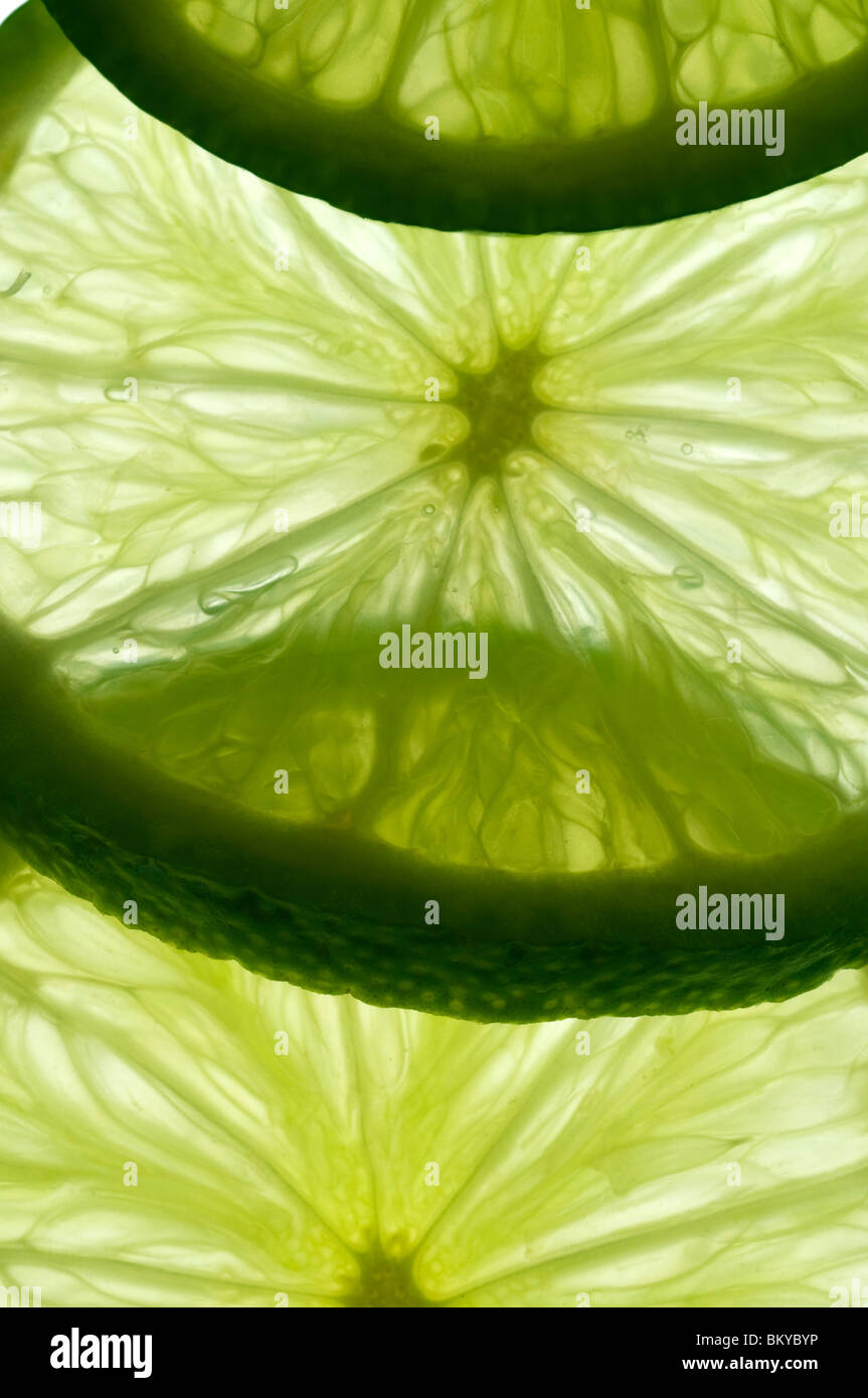detail of overlapping slices of lime, lit from behind Stock Photo - Alamy