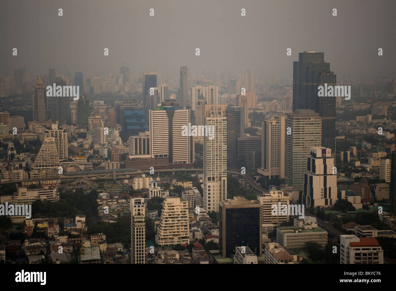 View on downtown with Silom Road, Bangkok, Thailand Stock Photo - Alamy