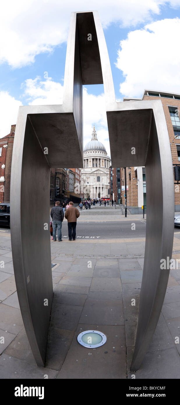 St Paul's Cathedral through modern art Sculpture London Stock Photo - Alamy