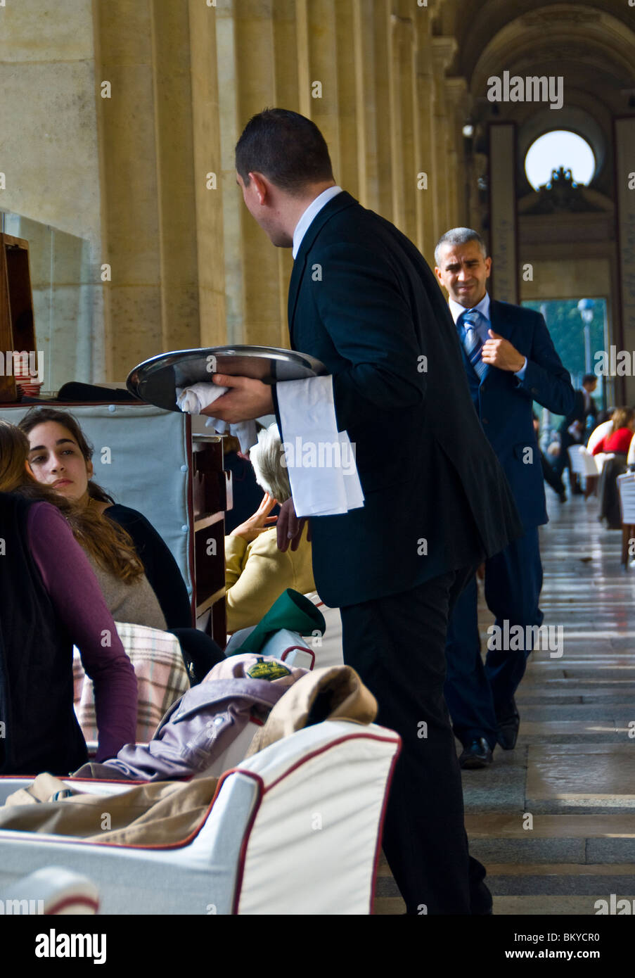 Paris, France, French Waiter in Cafe/Bistro Restaurant, Sidewalk ...