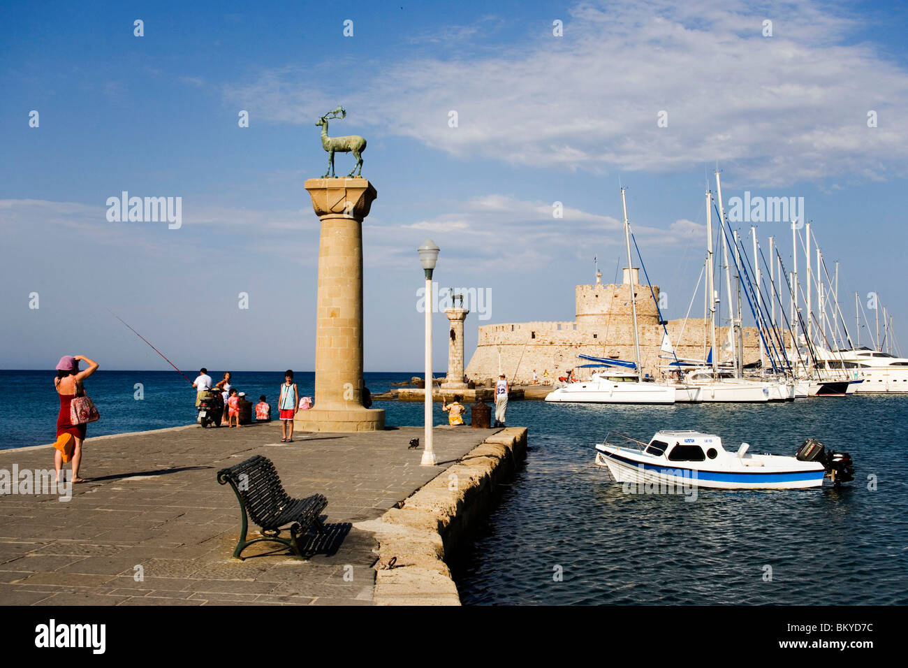 Columns with deer and doe (Elafos and Elafia) at port entrance of the ...