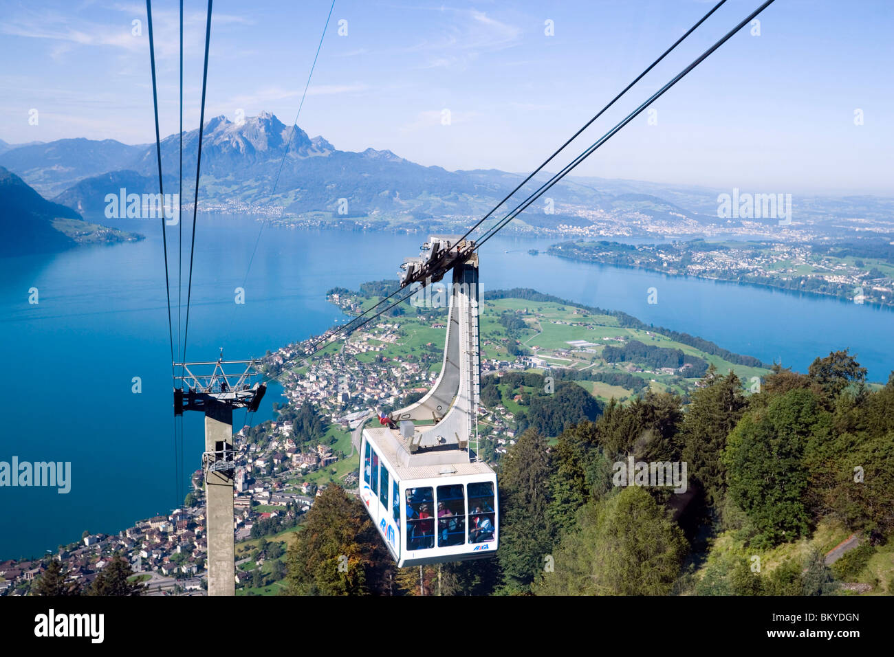 Weggis Rigi Kaltbad Aerial Cableway on Rigi (1797 m), Pilatus (2132 ...