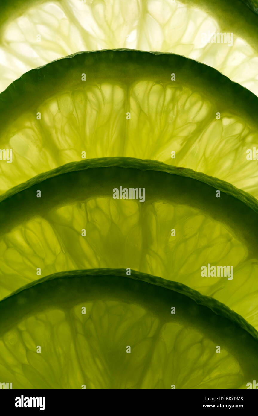 detail of overlapping slices of lime, lit from behind Stock Photo - Alamy