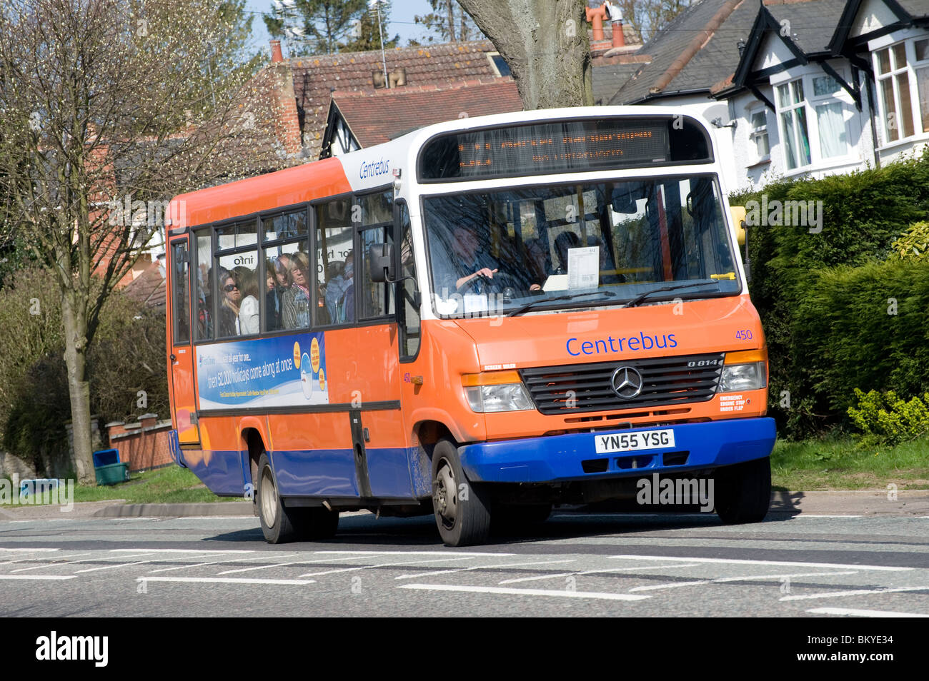 Small bus in a market town, Leicestershire, England Stock Photo - Alamy