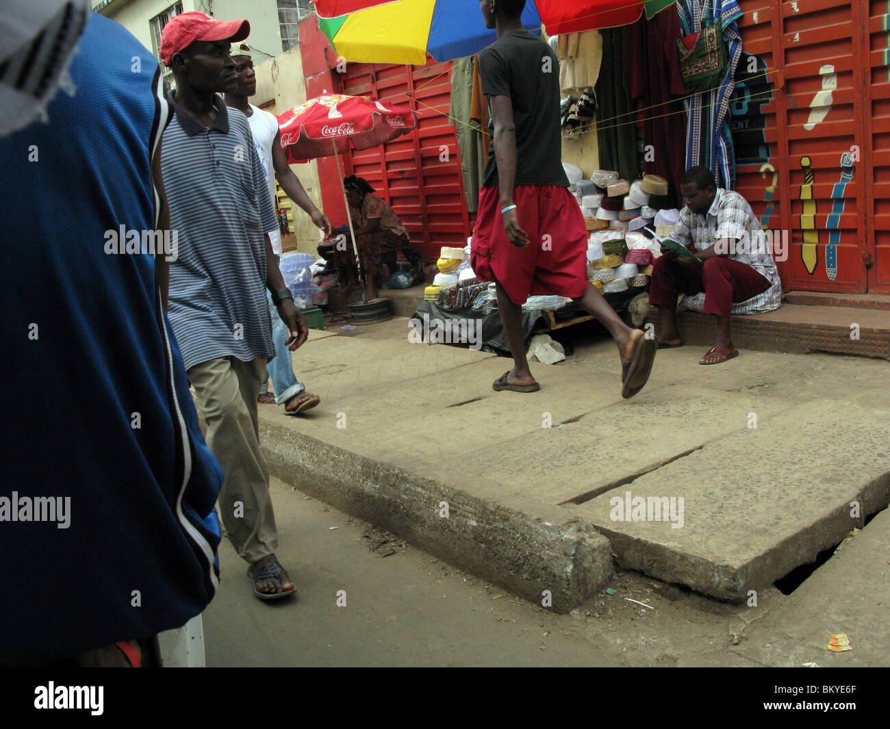 Typical busy street in Freetown, Sierra Leone, West Africa Stock Photo ...