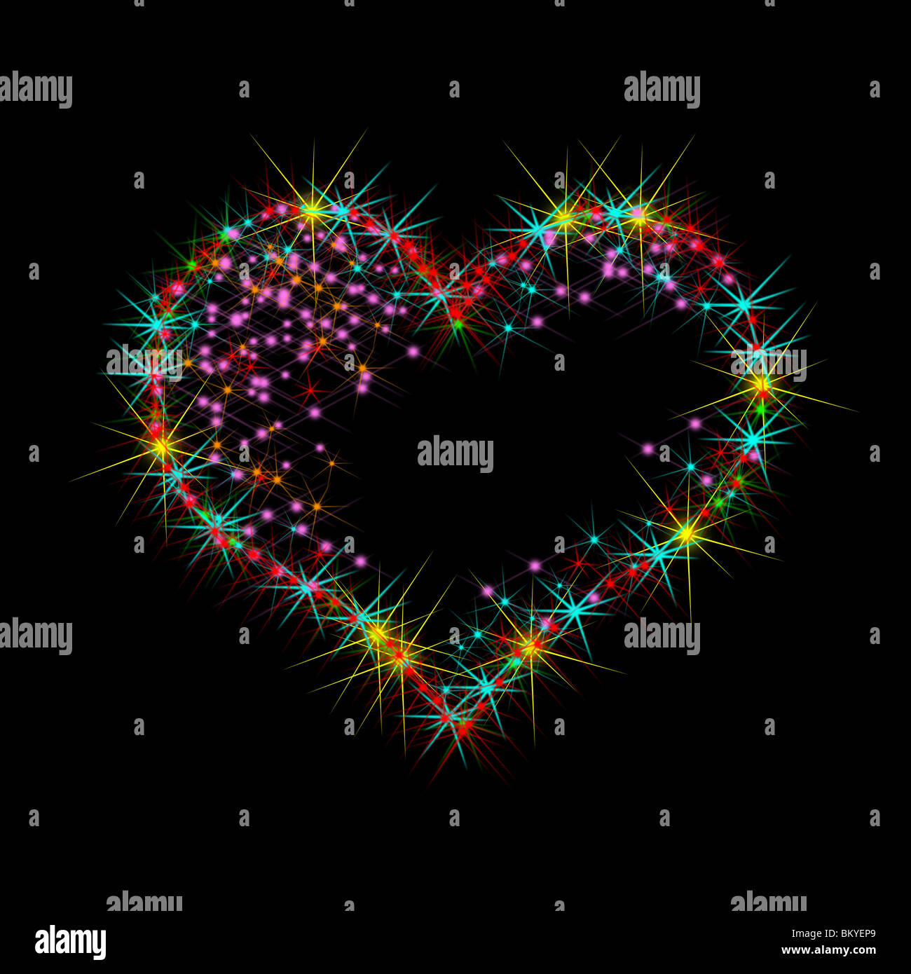 Abstract picture from colorful stars, heart shape Stock Photo - Alamy