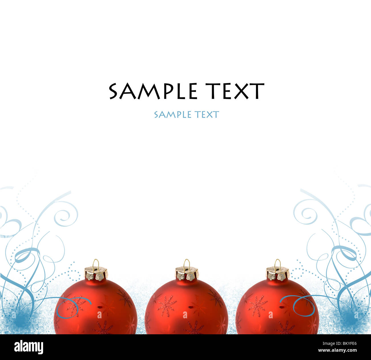 Christmas frame from toys and ornaments with sample text Stock Photo ...