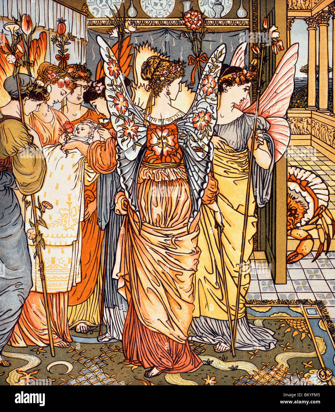 Queen with Princess from The Hind in the Wood by Walter Crane 1890 ...