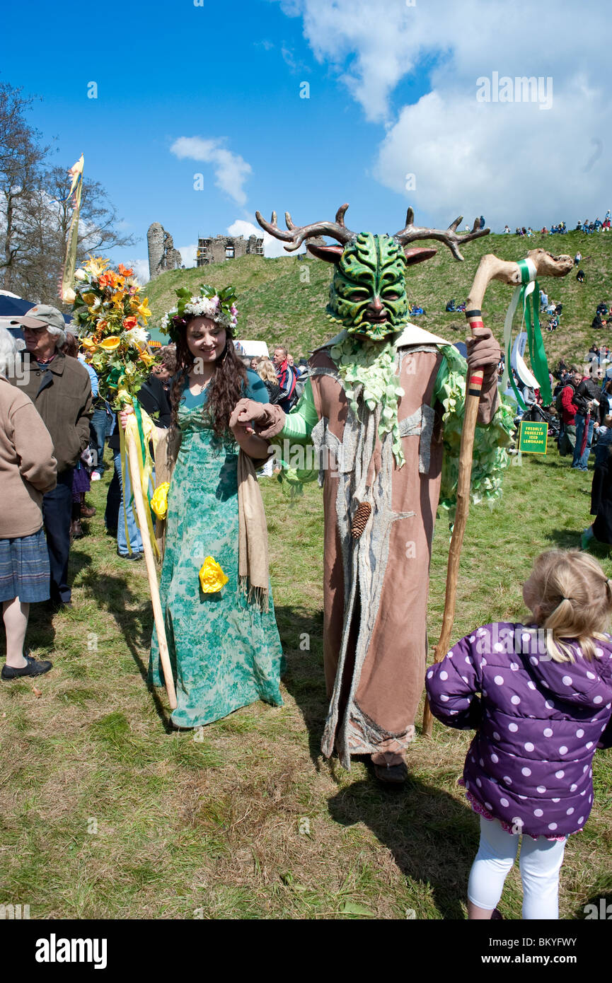 The Green Man and May Queen, Clun, Shropshire Stock Photo - Alamy