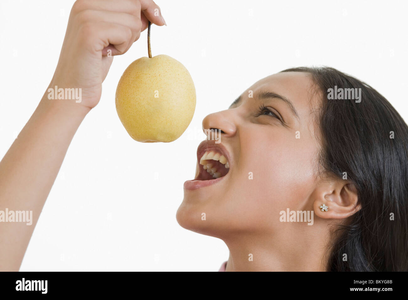 Black background image of a pear hi-res stock photography and images ...