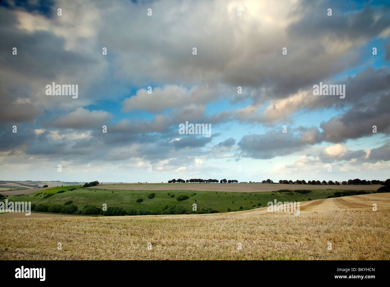 A photograph of a cloudy sky above the English countryside Stock Photo ...