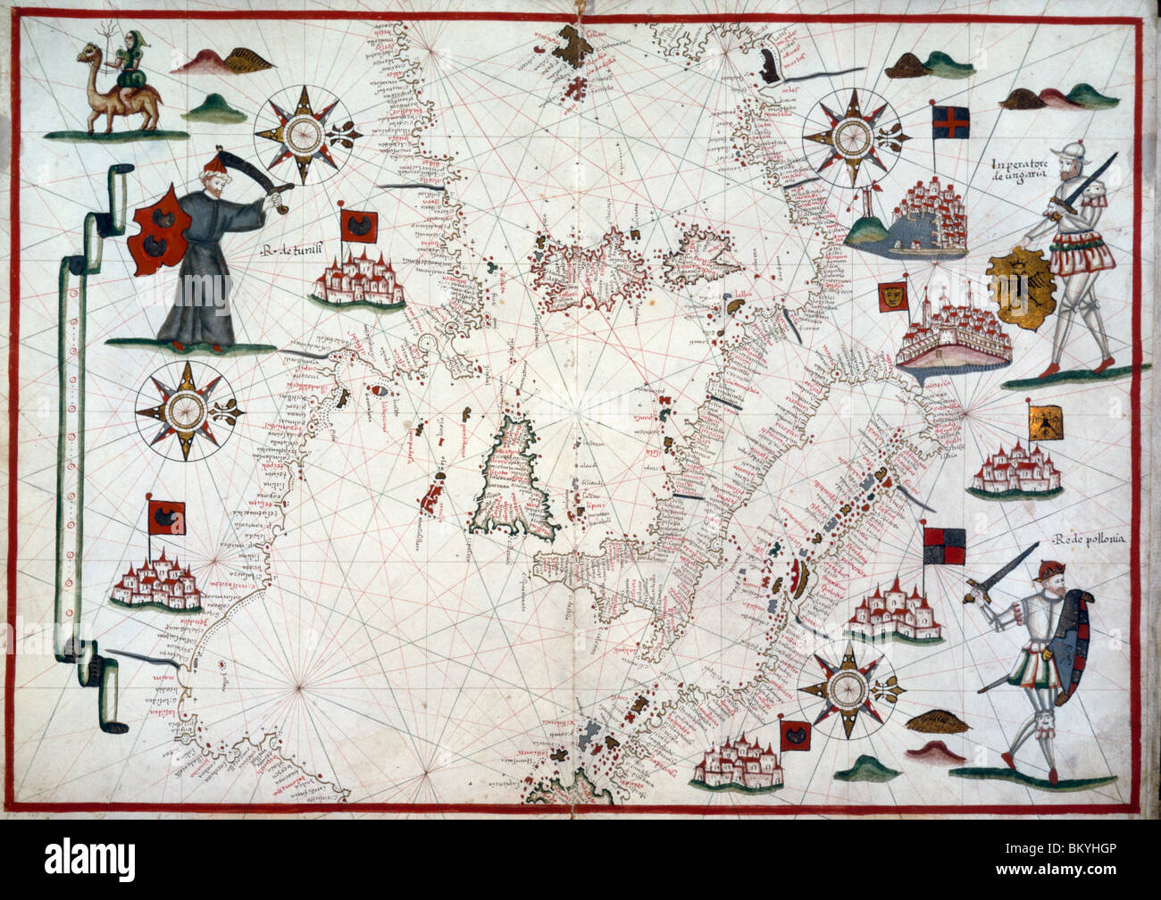 Eastern Mediterranean from Portolan Atlas, 1546, USA, Chicago, Newberry ...