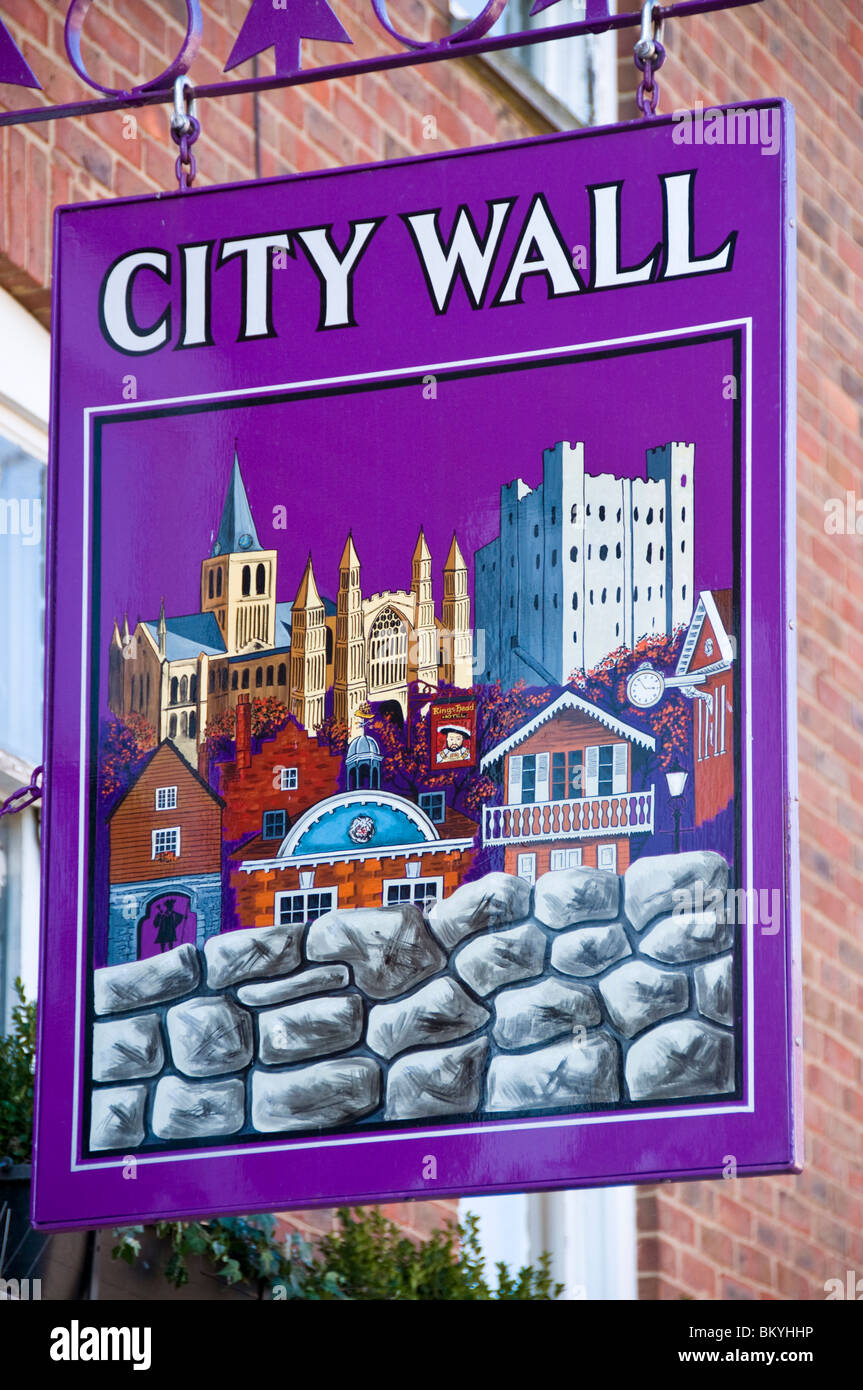 City Wall Pub Sign, Rochester, Kent, UK Stock Photo - Alamy