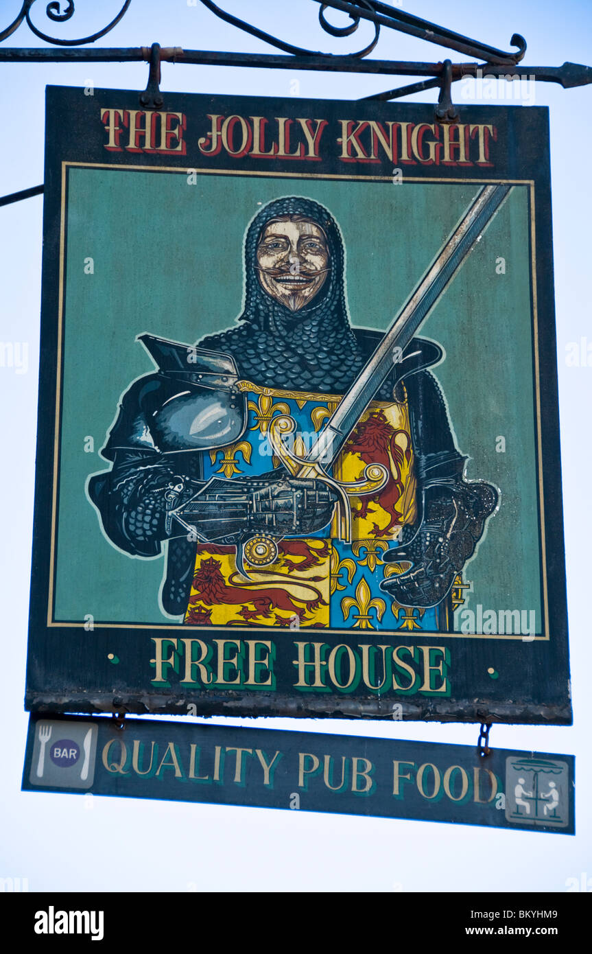 The Jolly Knight Pub Sign, Rochester, Kent, UK Stock Photo - Alamy