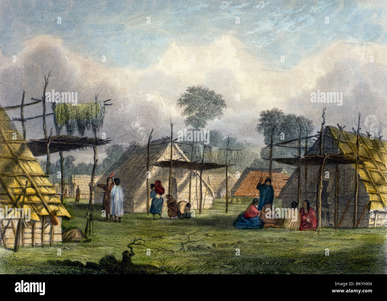 Native American Village Paintings