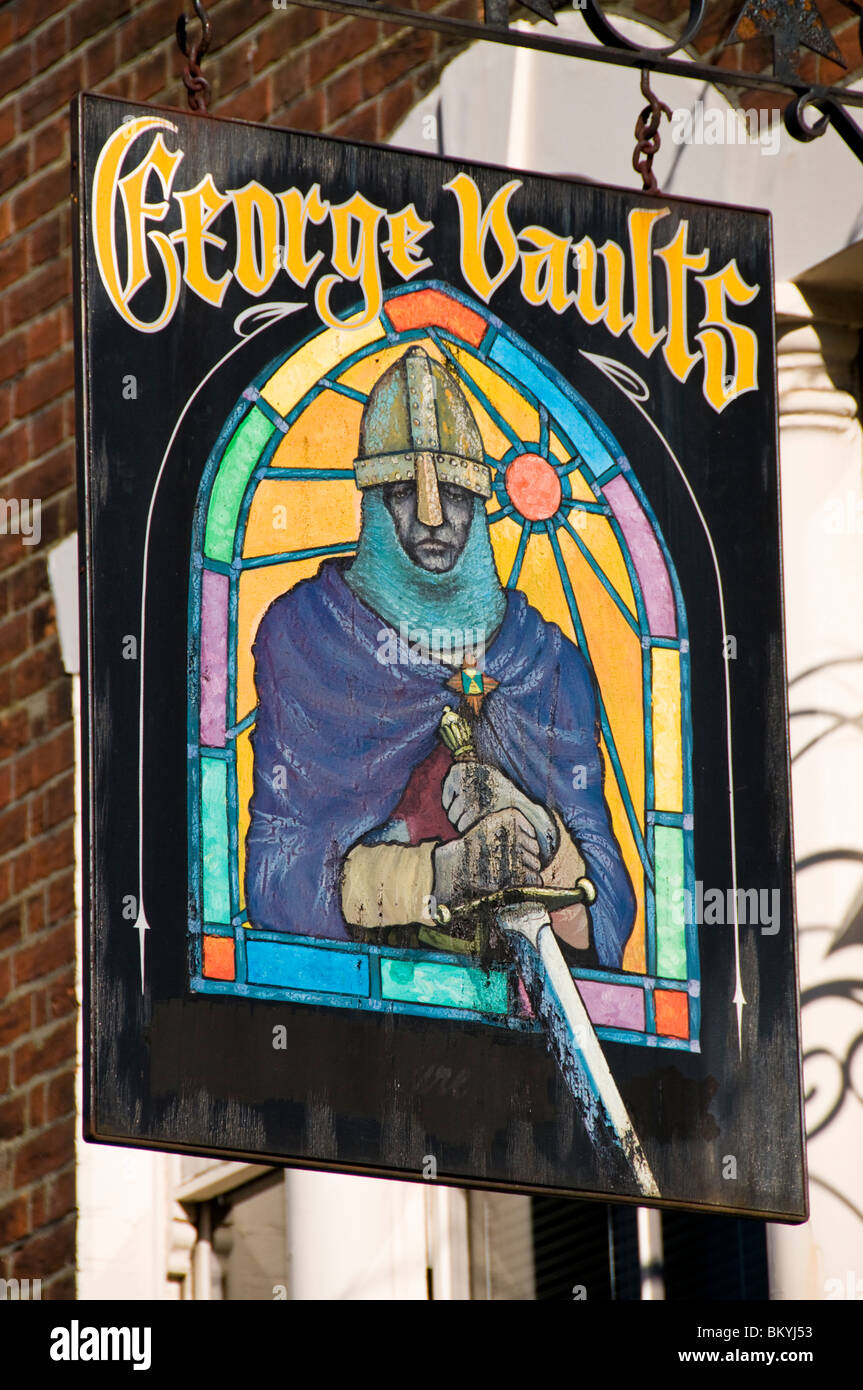 George Vaults Pub Sign, Rochester, Kent, UK Stock Photo - Alamy