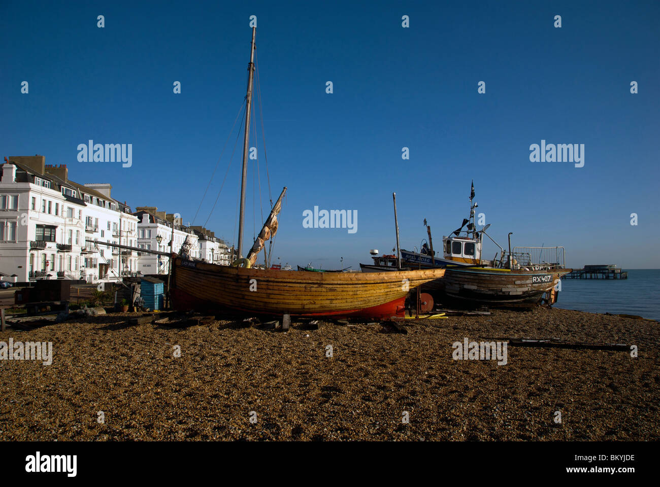 Deal Walmer Kent UK Seafront Beach Fishing Boats Stock Photo - Alamy