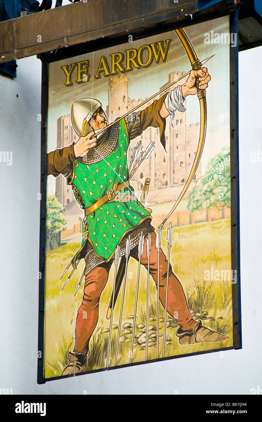 Ye Arrow Pub Sign, Rochester, Kent, UK Stock Photo - Alamy