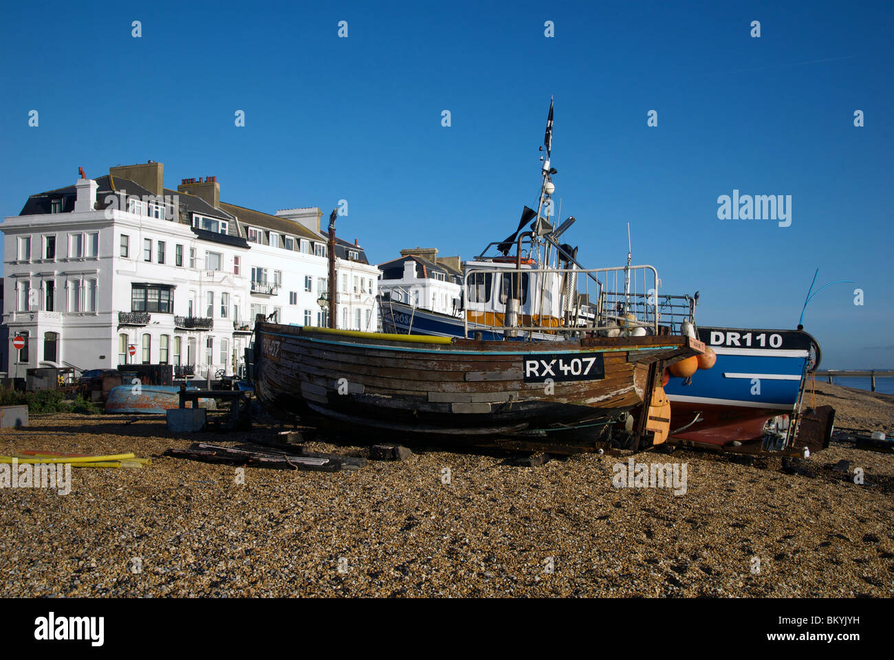 Deal Walmer Kent UK Seafront Beach Fishing Boats Stock Photo - Alamy