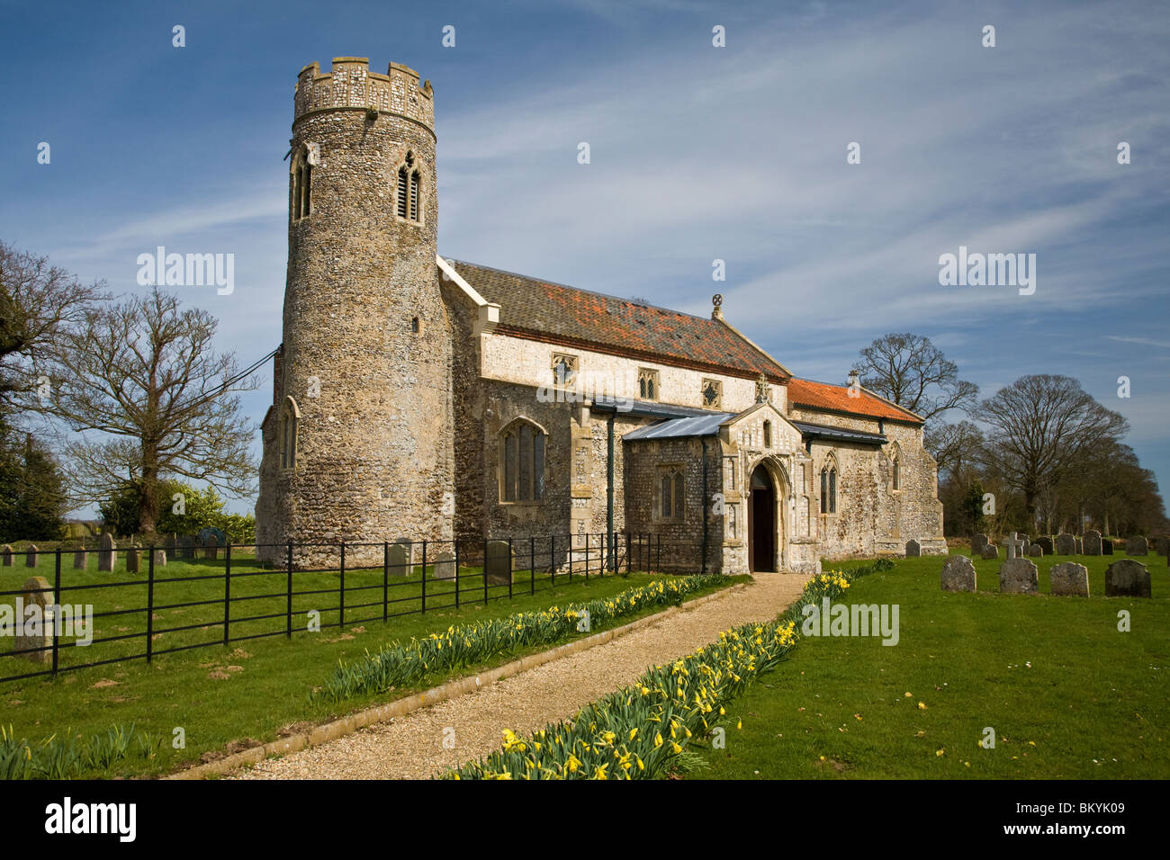 The medieval St Andrews parish church at Wickmere, North Norfolk ...