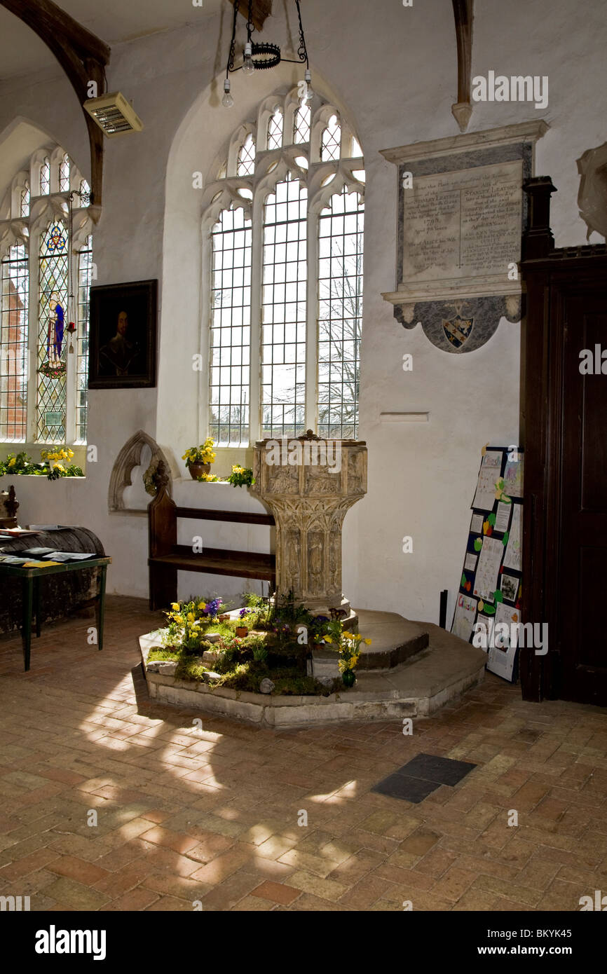 The font and window interior of the Assumption of the Blessed Virgin ...
