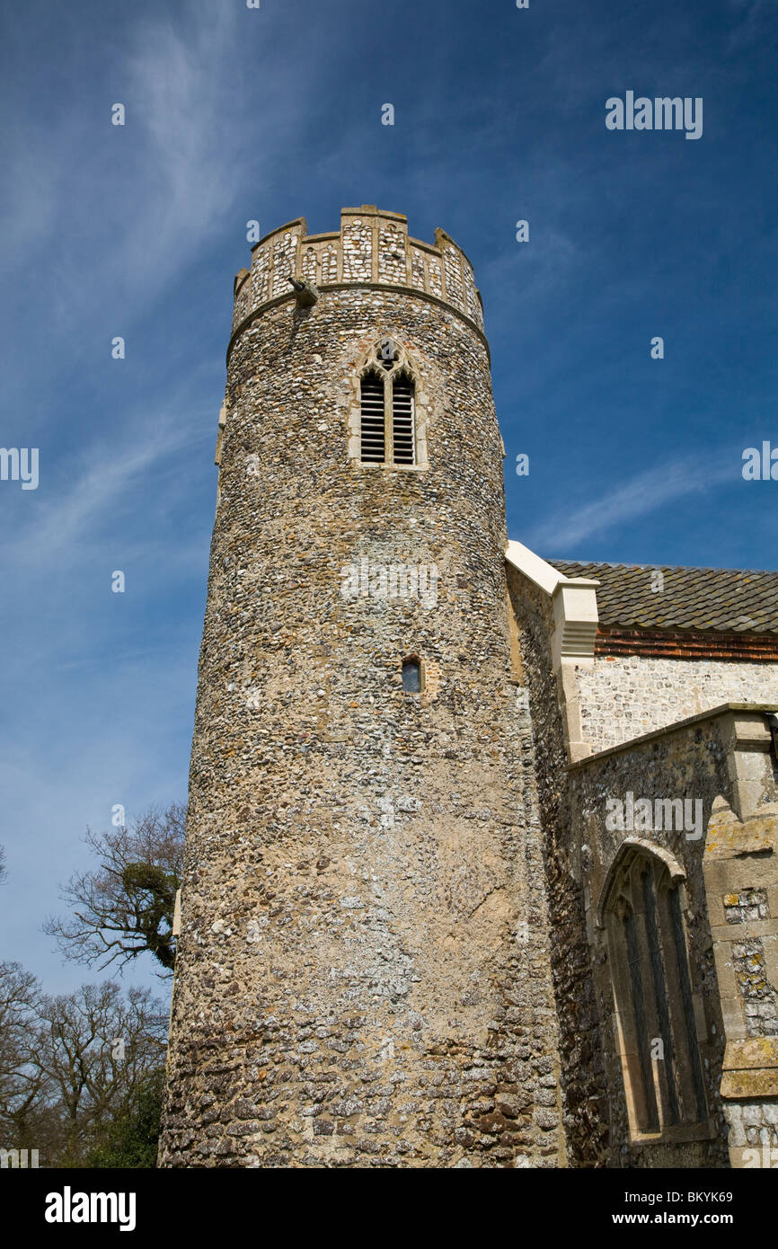 The medieval St Andrews parish church at Wickmere, North Norfolk ...