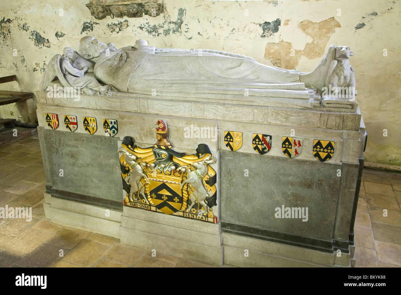 The tomb of Baron Walpole, the fifth Earl of Orford, who died in 1935 ...