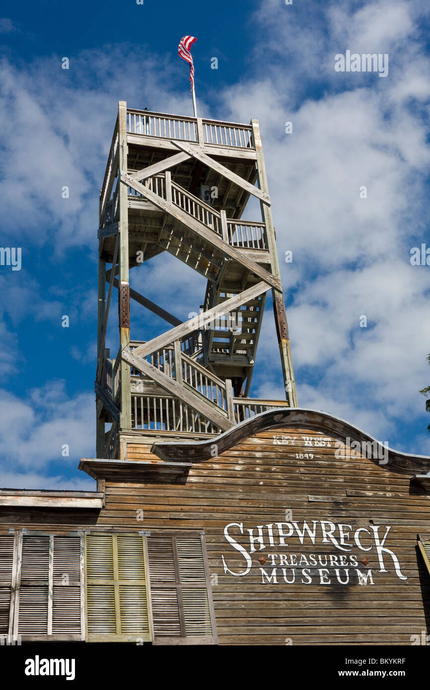 The Shipwreck Museum lookout tower at Key West, Florida, USA Stock ...