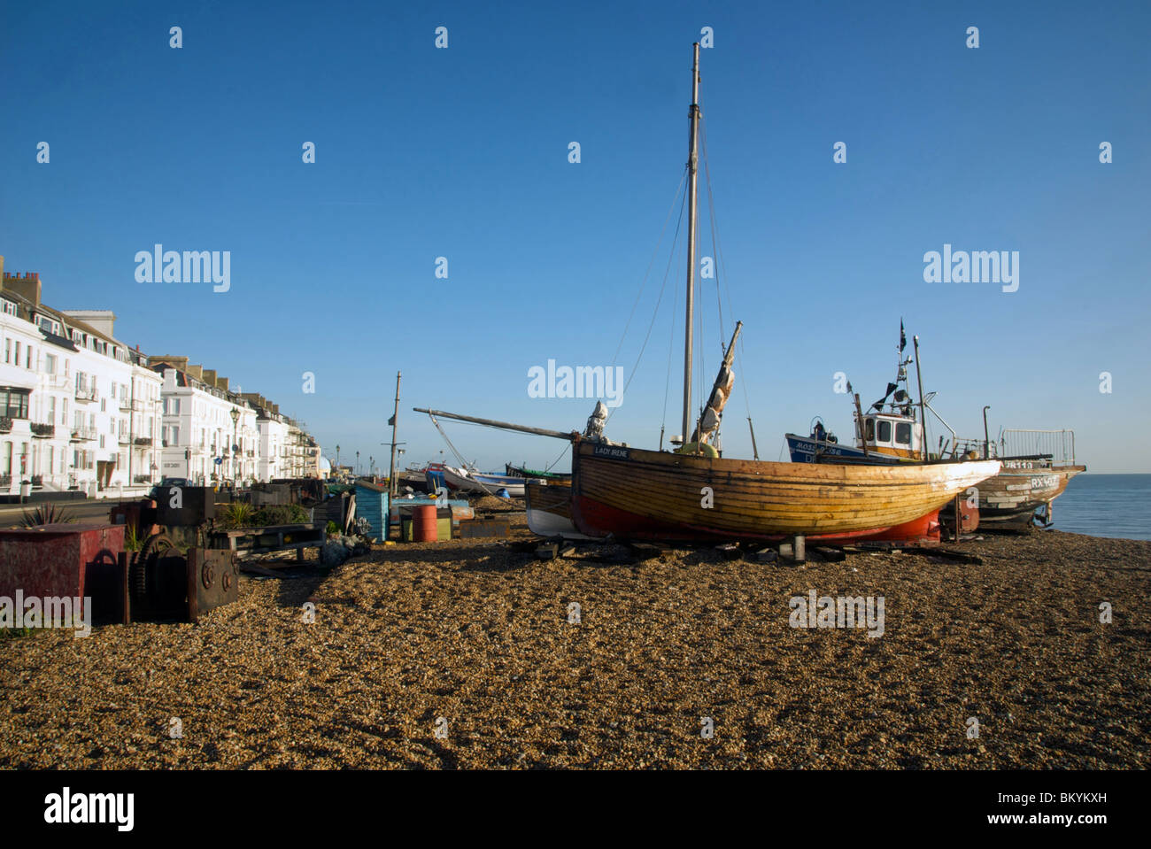 Deal Walmer Kent UK Seafront Beach Fishing Boats Stock Photo - Alamy