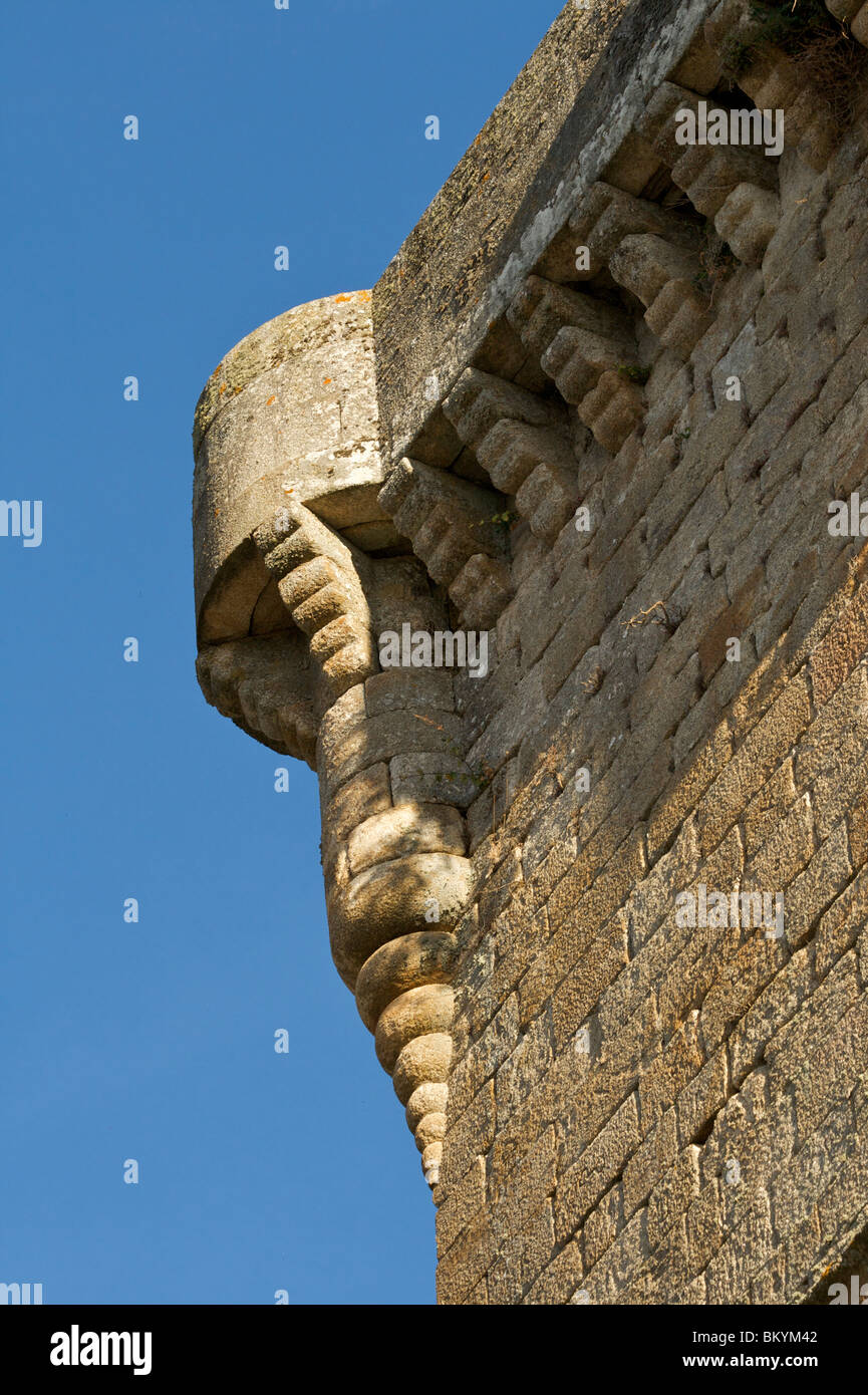 Stone fortifications on the exterior of Monterrei Fortress-Castle built ...