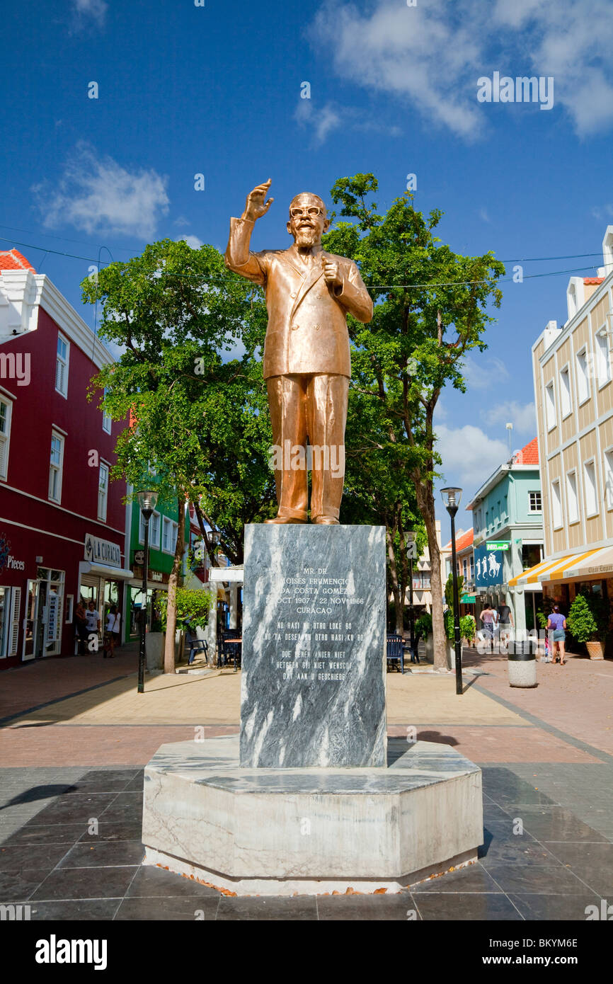 A bronze statue to Dr. Moises Frumencio Da Costa Gomez in Willemstad ...