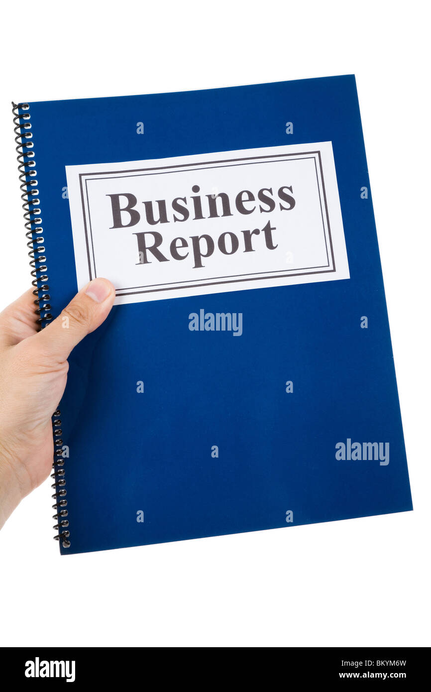 Business report with white background Stock Photo - Alamy