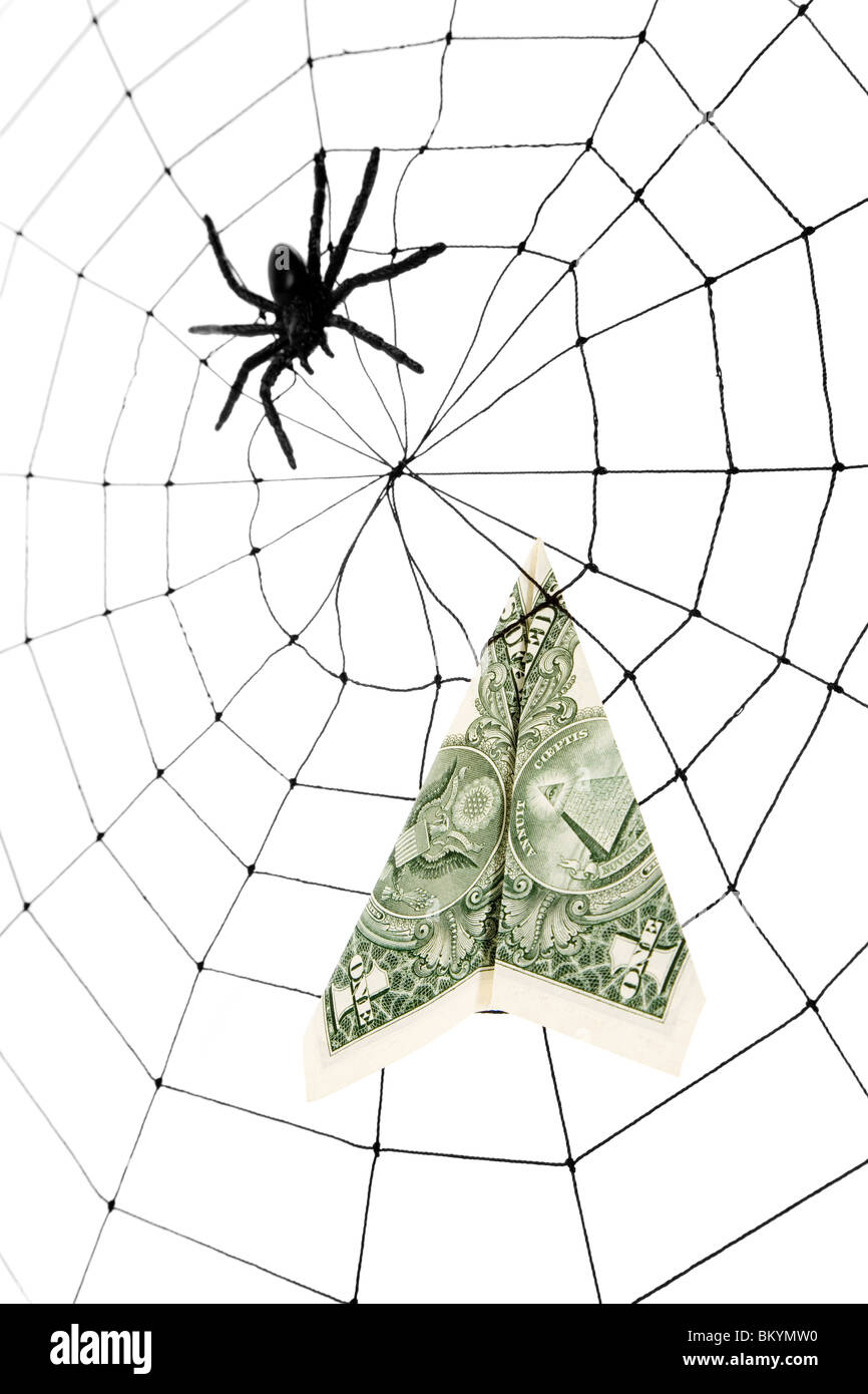 Spider Web and dollar, business concept Stock Photo - Alamy