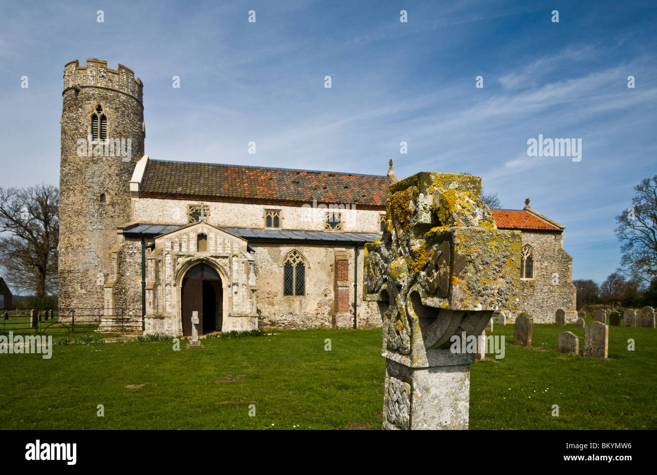The medieval St Andrews parish church at Wickmere, North Norfolk ...