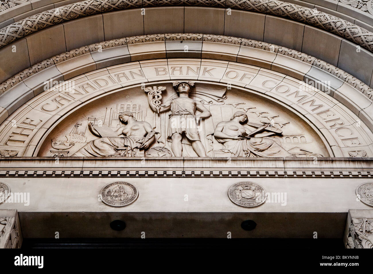 Details of a building is see on a Canadian Imperial Bank of Commerce ...