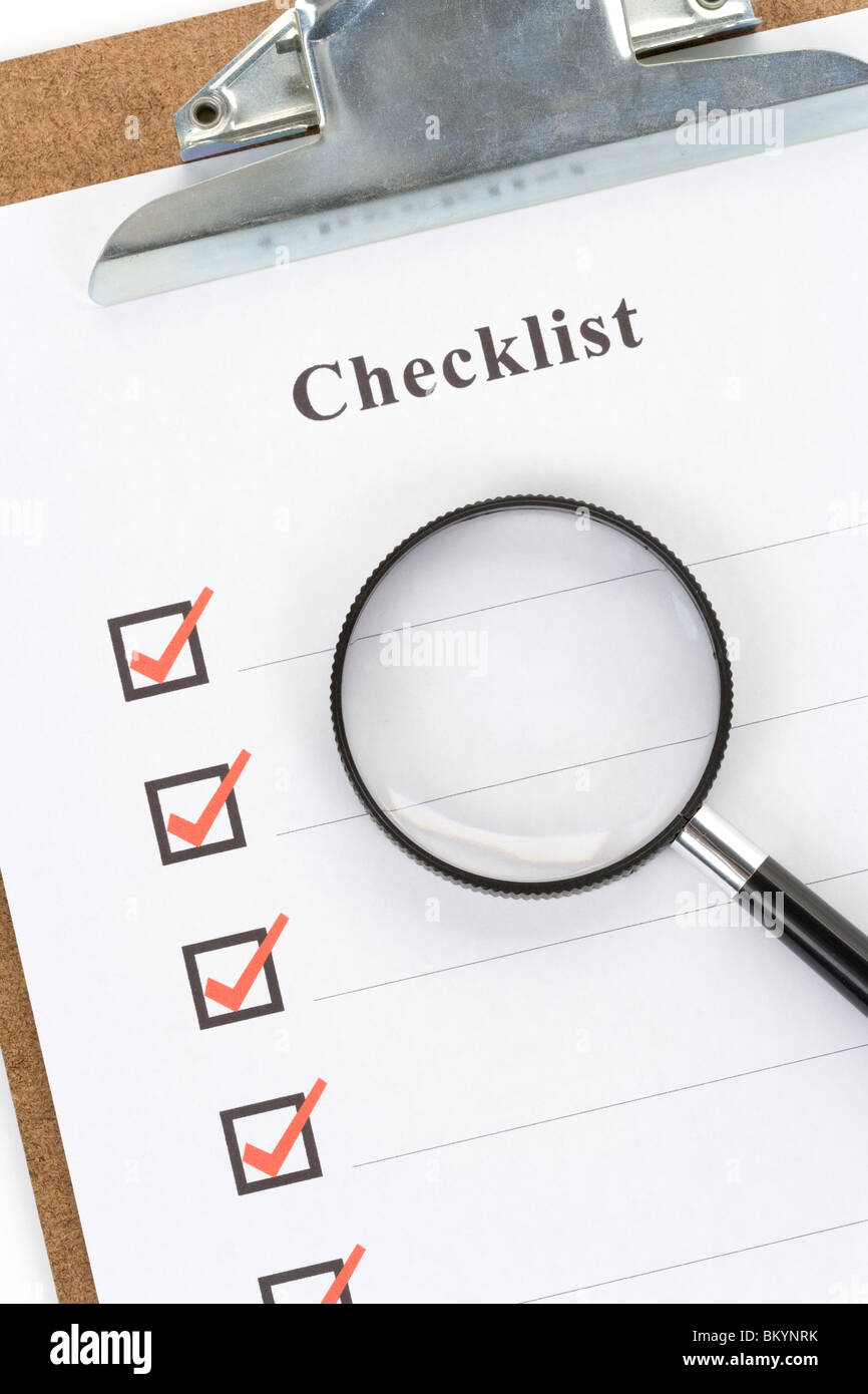 Checklist document hi-res stock photography and images - Alamy