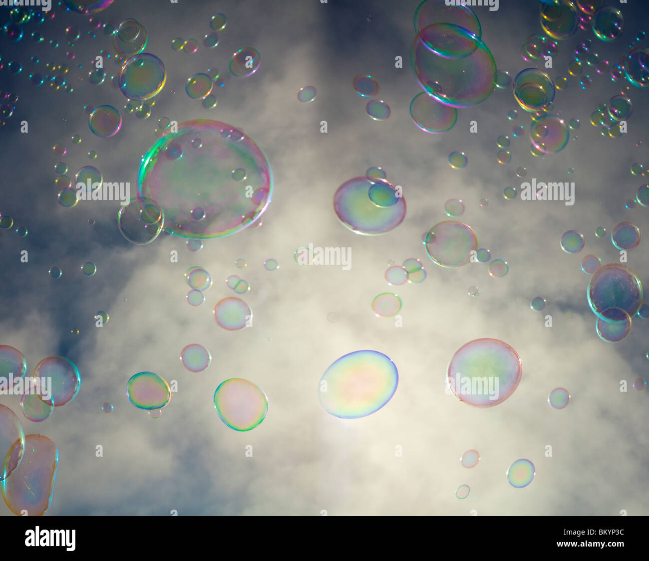 Bubbles from a bubble machine at the Santa Monica Pier, Santa Monica ...