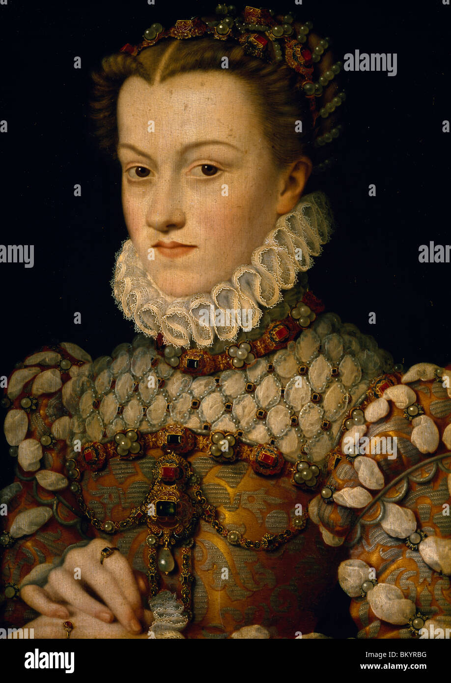 Portrait of Elisabeth of Austria by Francois Clouet, oil on canvas ...