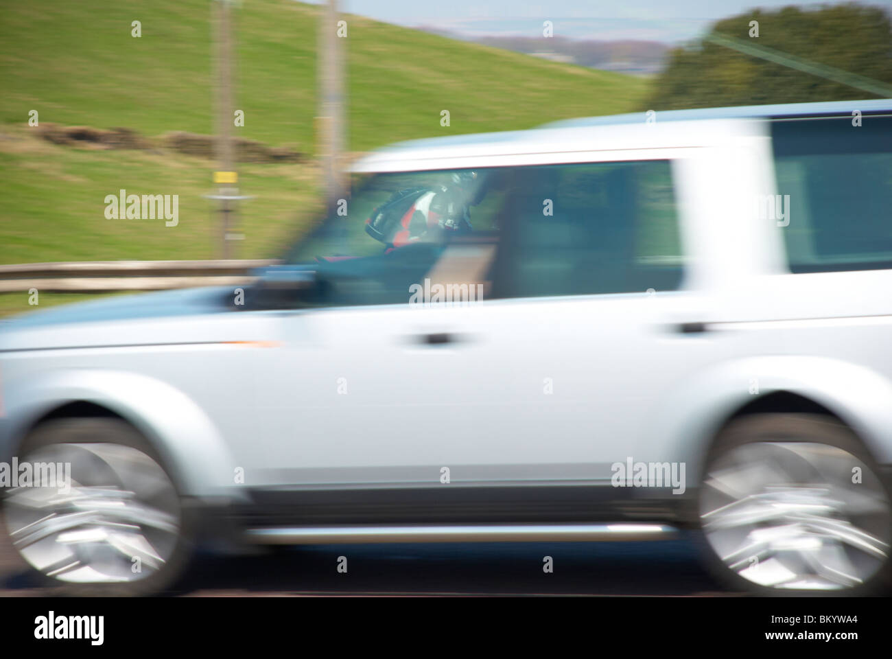 Land Rover on the M62 Stock Photo - Alamy